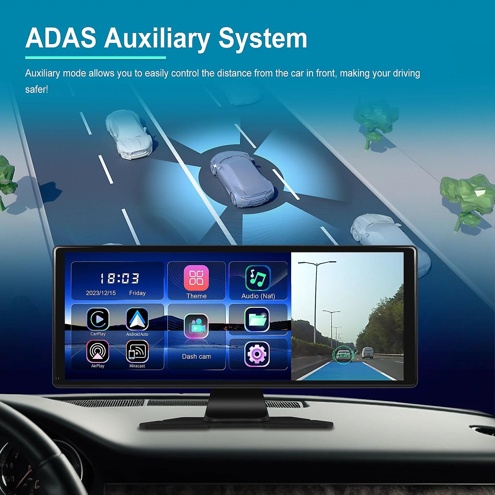 11.3inch Car Dvr 4k Foward Camera Adas Dash Cam Wireless Carplay ...