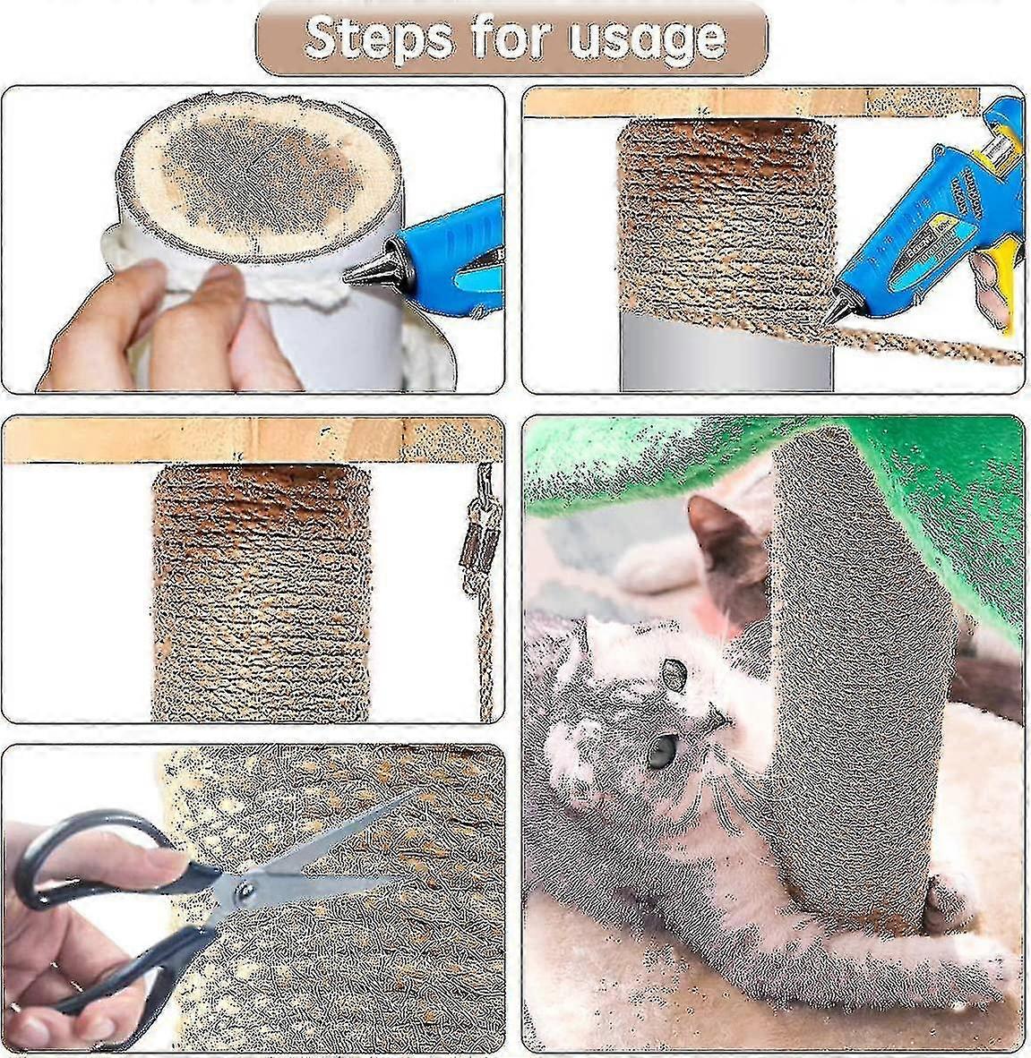 Natural Sisal Rope For Cat Scratch Pillar Repair And Replacement, Cat ...