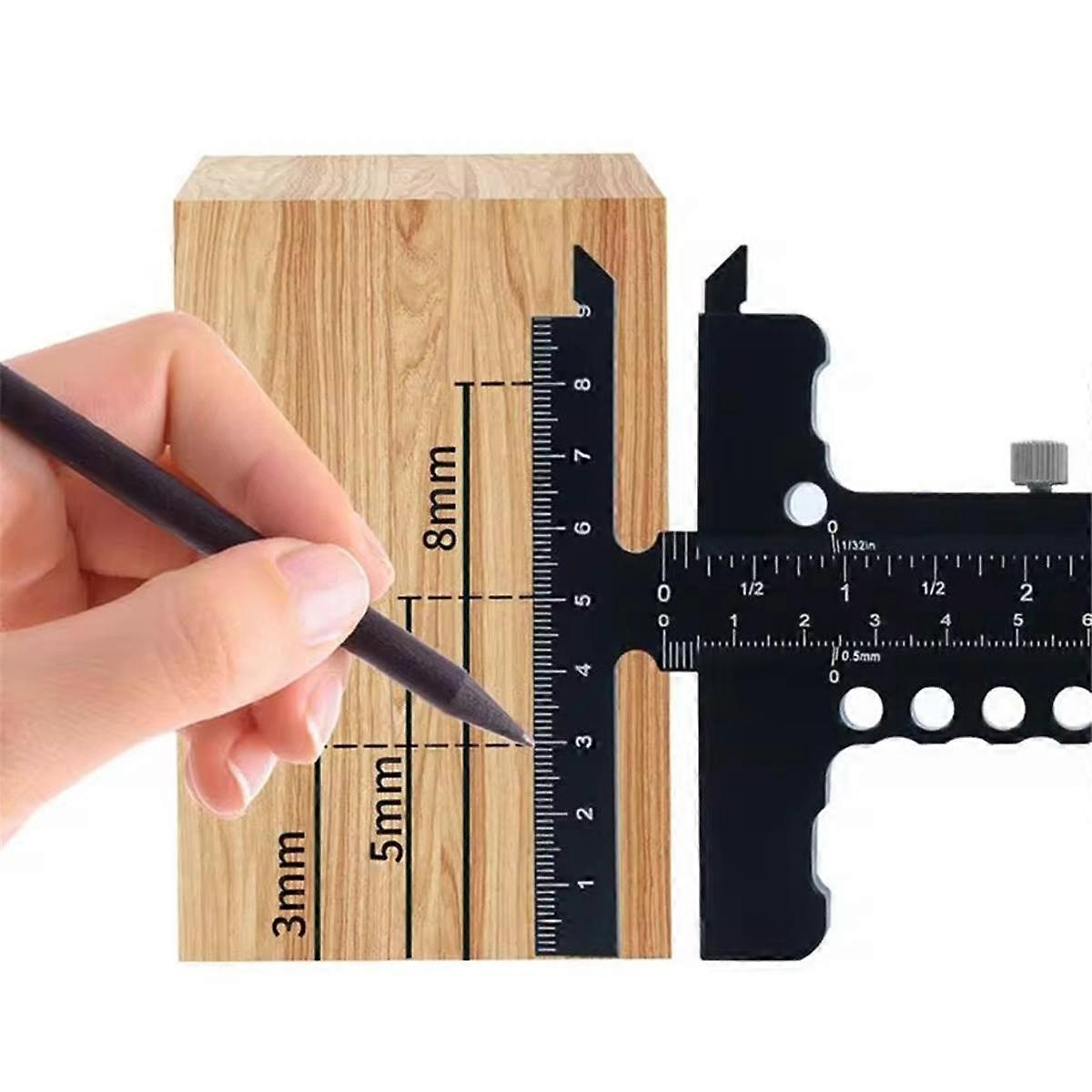 T Ruler Metal Slider Ruler Accurate Woodworker Edge Ruler Angle ...