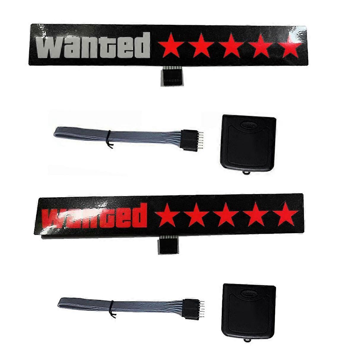 Windshield Electric 5Stars Wanted Car LED Window Stickers Red Light Up ...