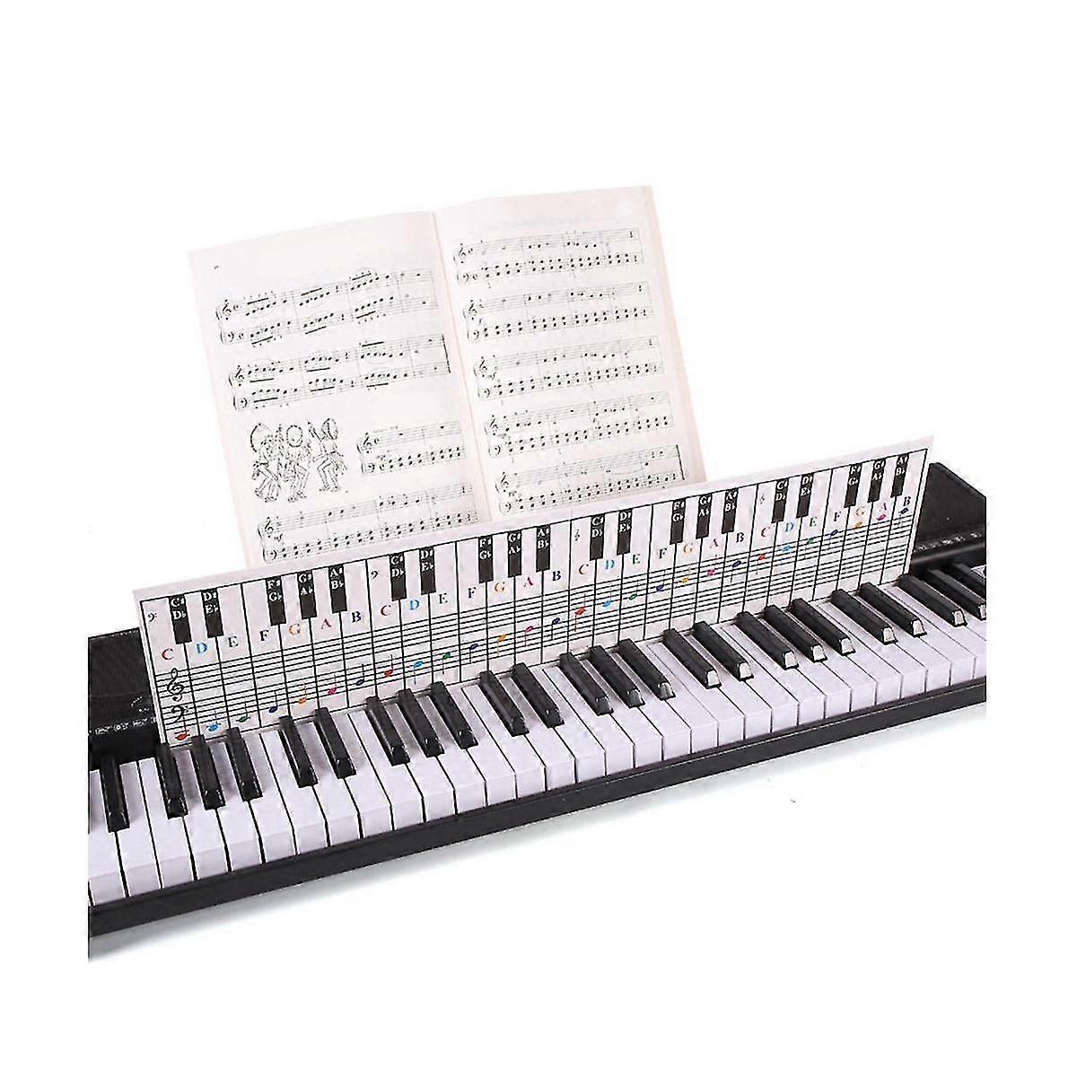 61keys 88 Keys Piano Keyboard Reference Chart Five Line Piano Reference ...