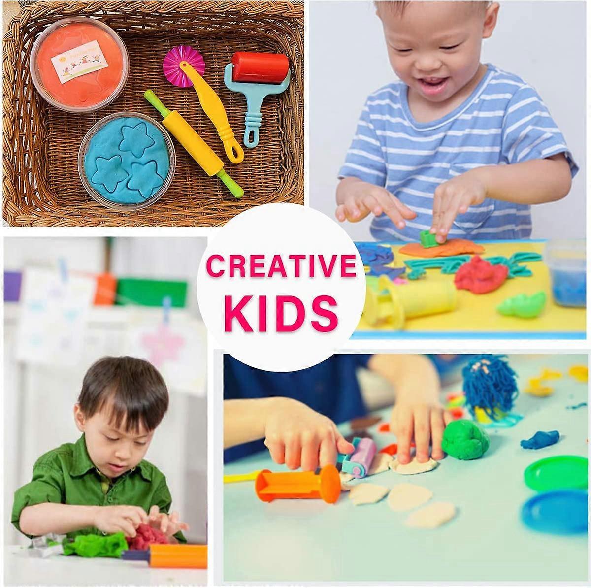 Play Dough Tool Kit with Dough Extruder, Dough Scissors, Playdough ...