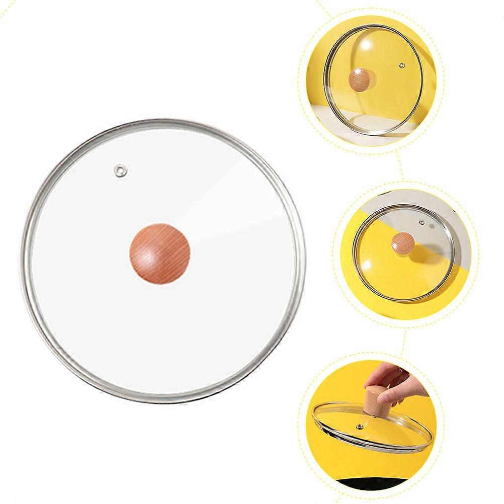 Härdat glas Grytlock Pan Pot Lock Grytlock med träknopp Kök Cooking Pot ...
