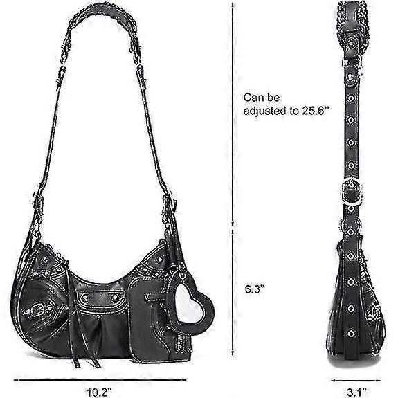 Shoulder Bag For Women Punk Style Rivet Satchel Handbags | Fruugo IT