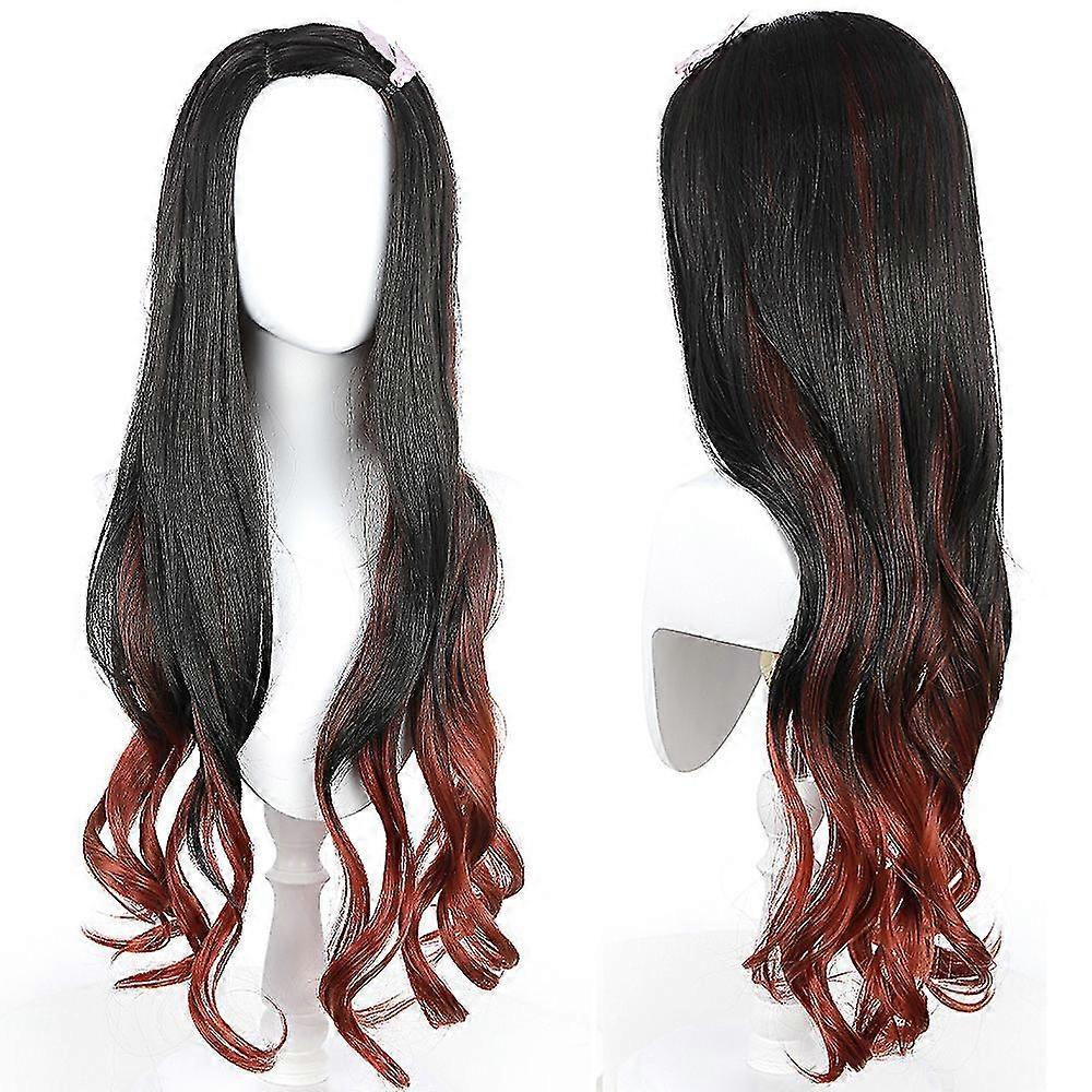 Anime Kamado Nezuko Cosplay Wig Kimetsu No Yaiba Costume Prop Women ...