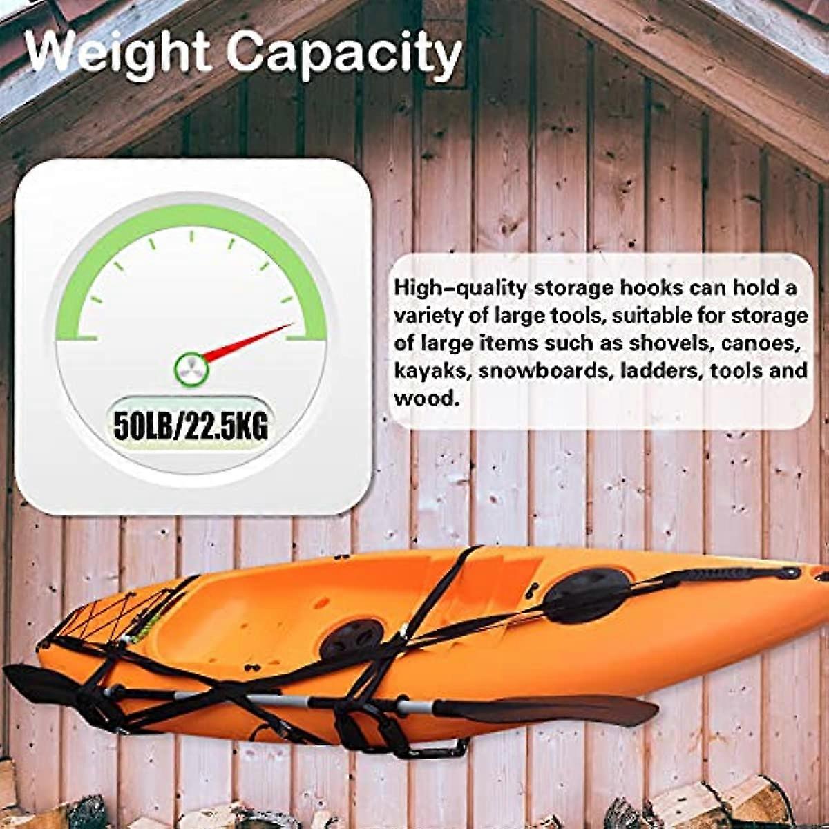 Kayak Rack Wall Mount, Canoe Hanger Hooks, Kayak Storage Hook, Garage ...