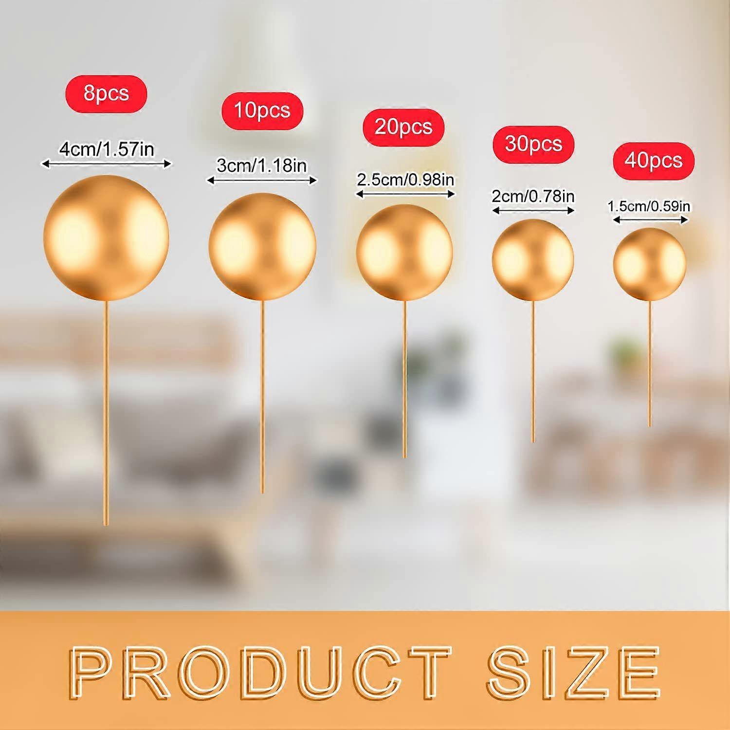 (Golden) Ball Cake Toppers, 108 Pieces Mini Cake Toppers, Cake Topper ...