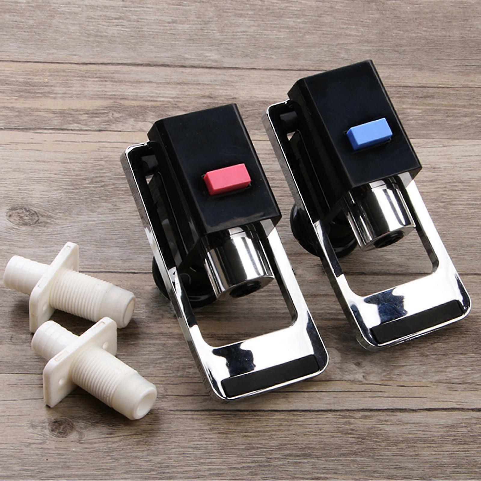 2 Pieces Water Dispenser Replacement Push Faucet with Two Water Valves ...