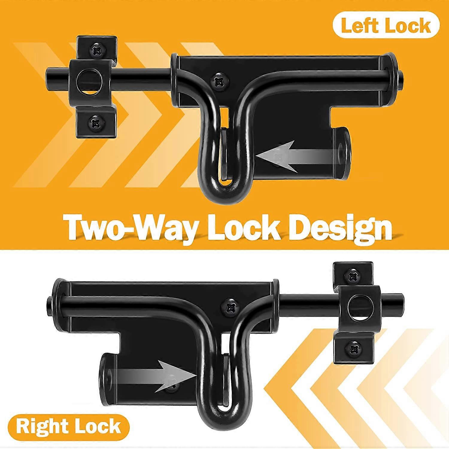 Door Lock Bolt Gate Latch - Heavy Duty Fence Slide Latches Outdoor ...