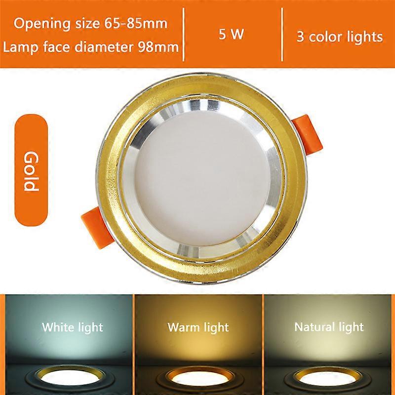 1~10pcs LED Downlight 220V Spot Three colors dimming 5W Recessed in LED ...