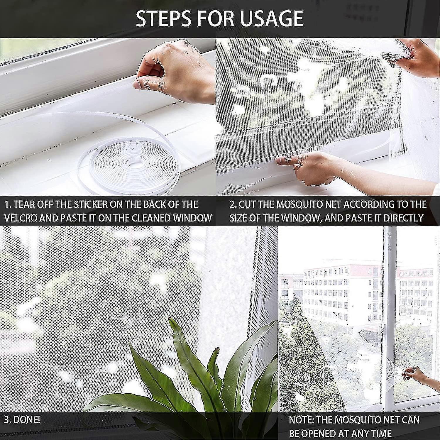 2 Pieces Window Mosquito Net,can Cut Fine Net Insect Screens, Window ...