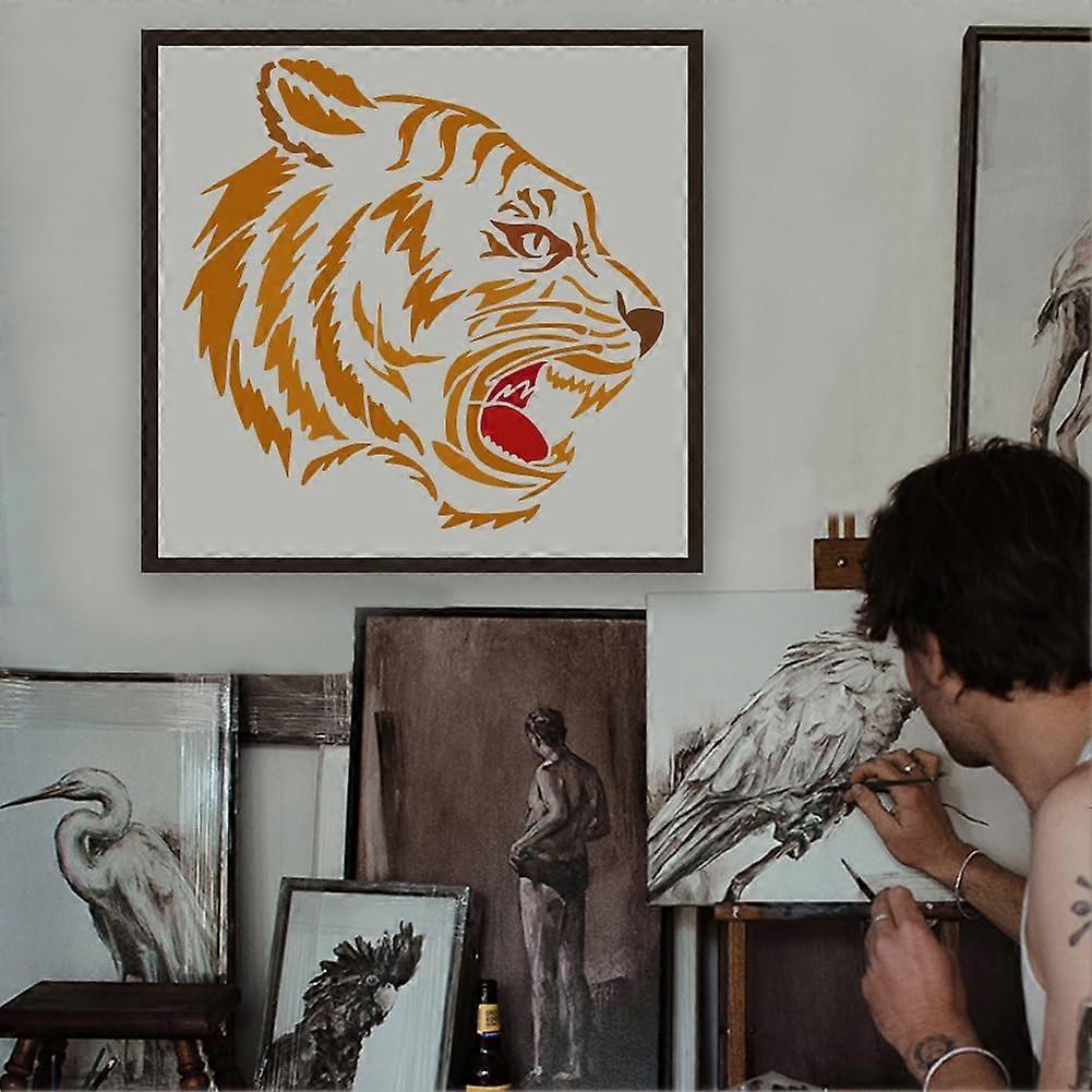 Tiger Painting Stencil 11.8x11.8 inch Large Tiger Head Drawing Template ...