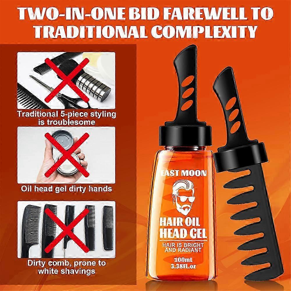 2-in-1 Hair Oil Head Gel Brush Professional Hair Gel Combs Easy To ...