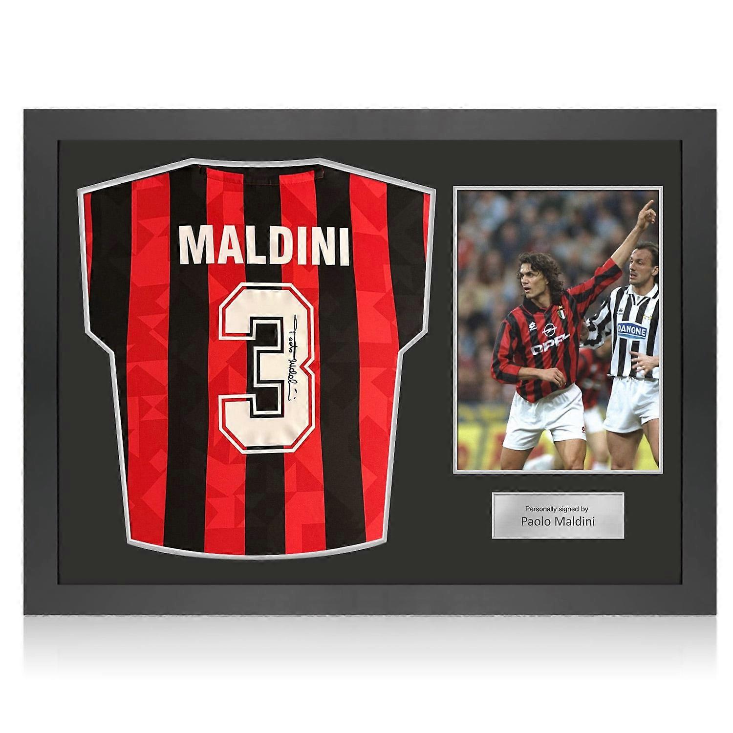 Paolo Maldini Signed AC Milan 1994 Home Football Shirt. Icon Frame ...