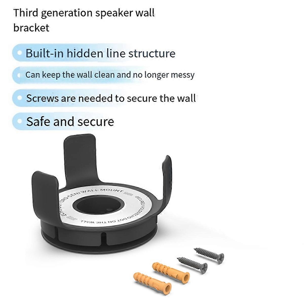 for Alexa Echo Dot 3rd Gen Indoor Speaker Enclosure Bracket Black B ...
