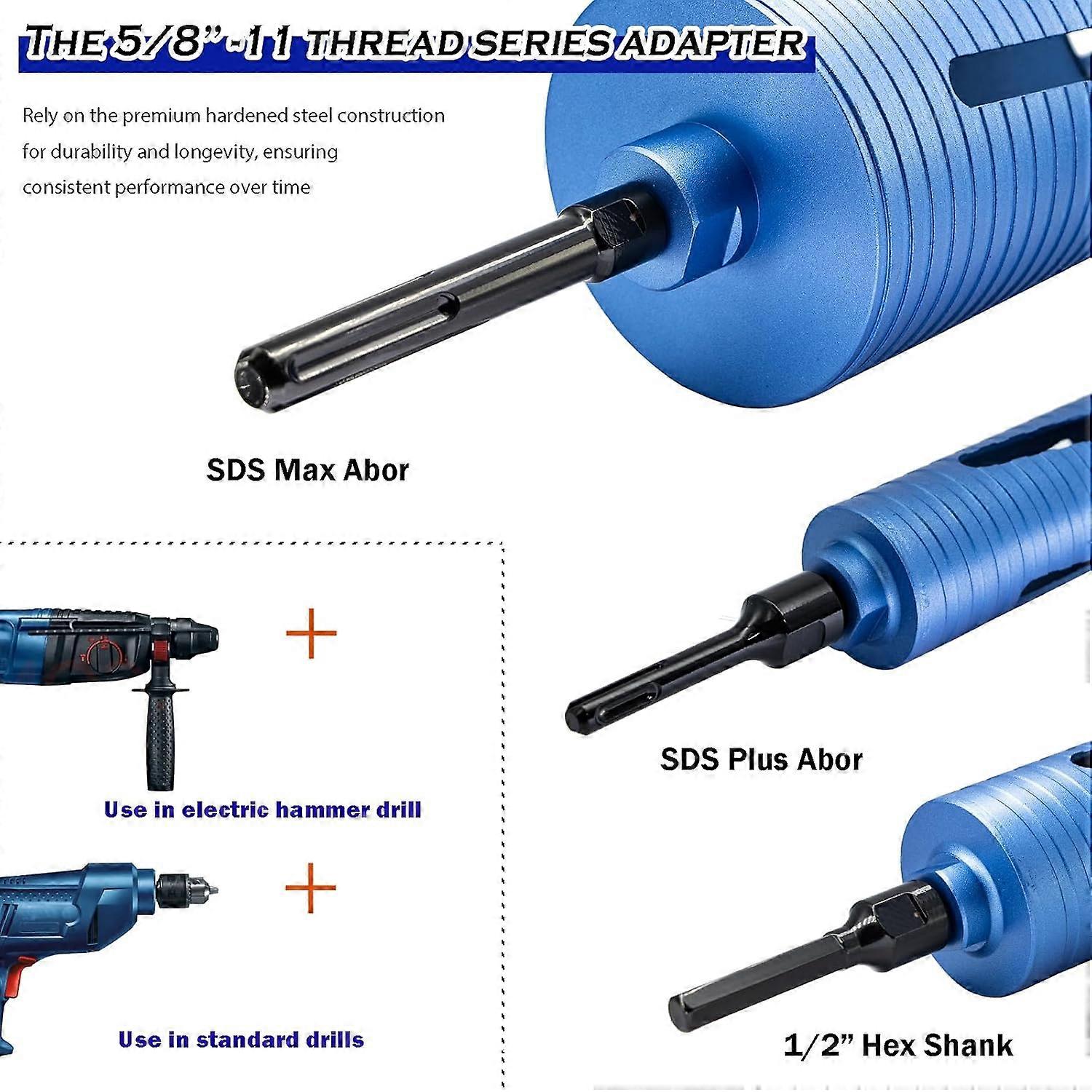 1-1/4"-7 SDS Max core drill adapter for concrete drill premium ...