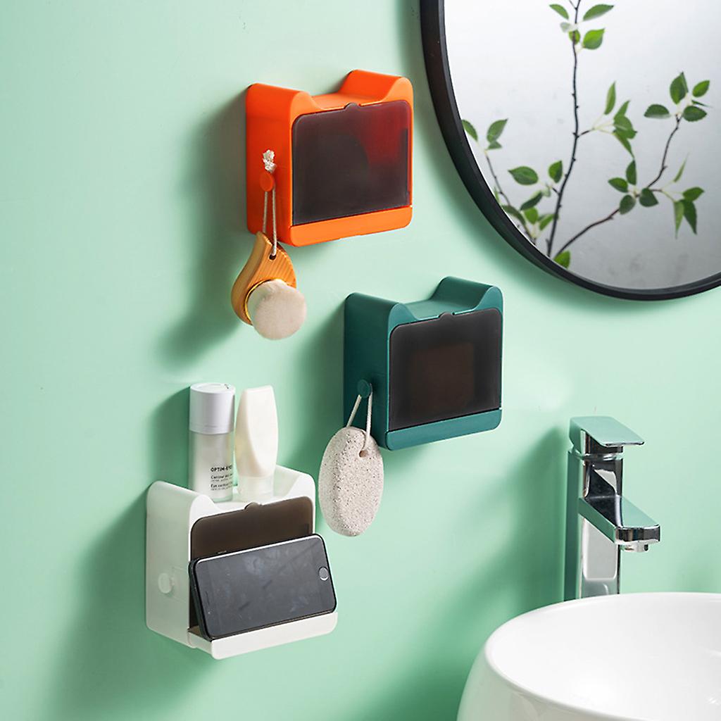 Wall Mounted Soap Storage Box With Lid Free Punch Soaps Holder For Home ...