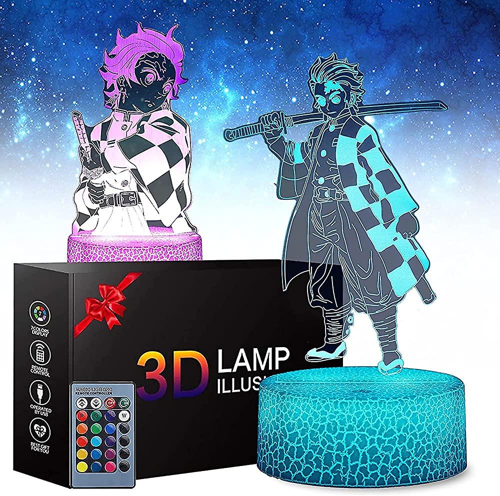 Veeki Anime Lamp 3D Night Light LED Light Demon Slayer Lamp Tanjirou ...