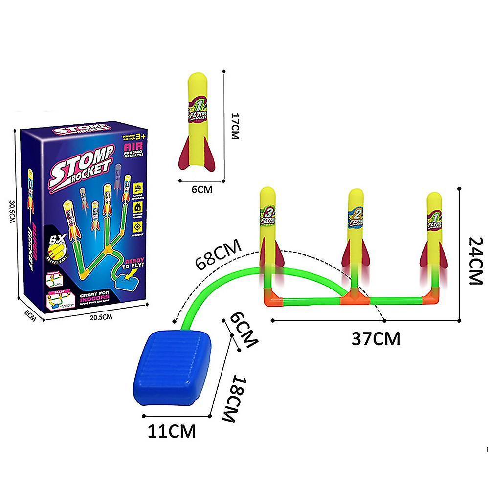 Children Rocket Launcher Toy Air Pump Jump Stomp Blower Flying Foam ...