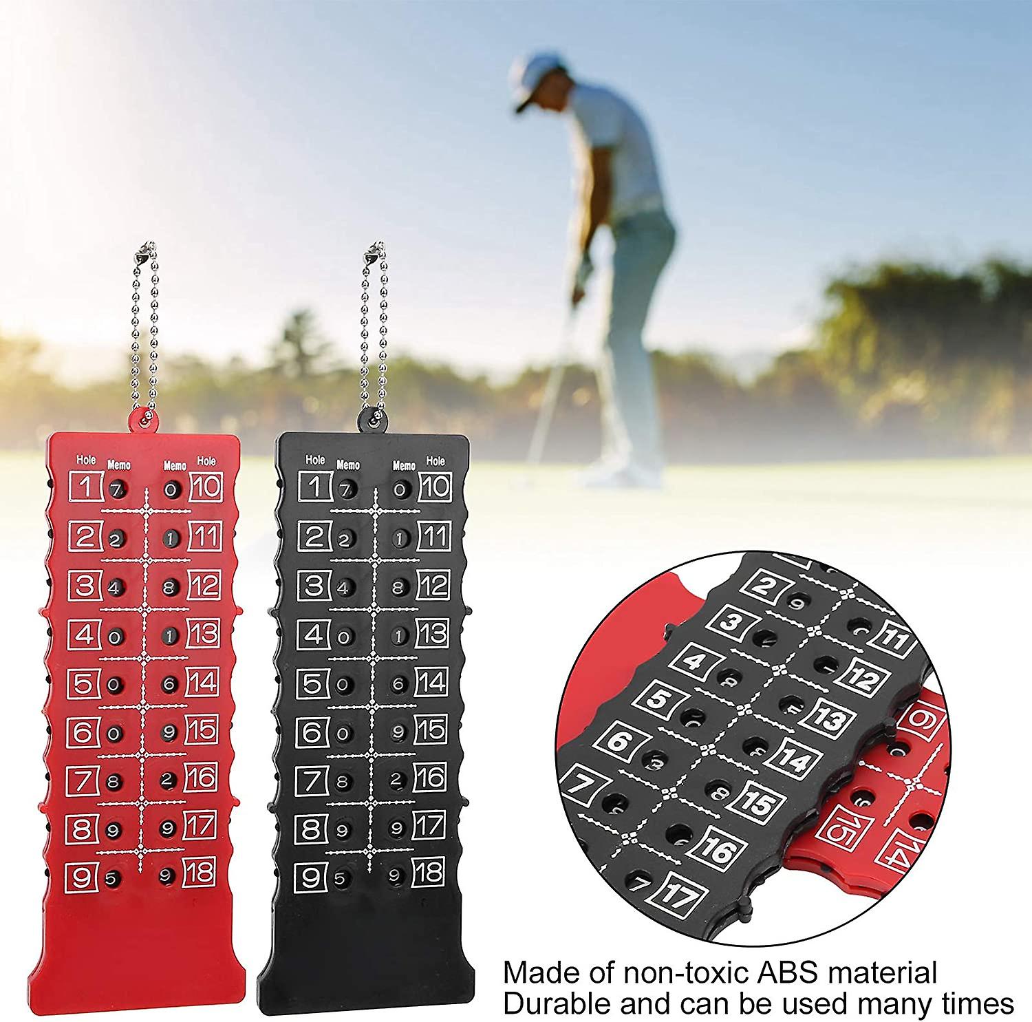 Golf Score Counter 2Pcs 18 Holes Black and Red Portable Strip Type ...