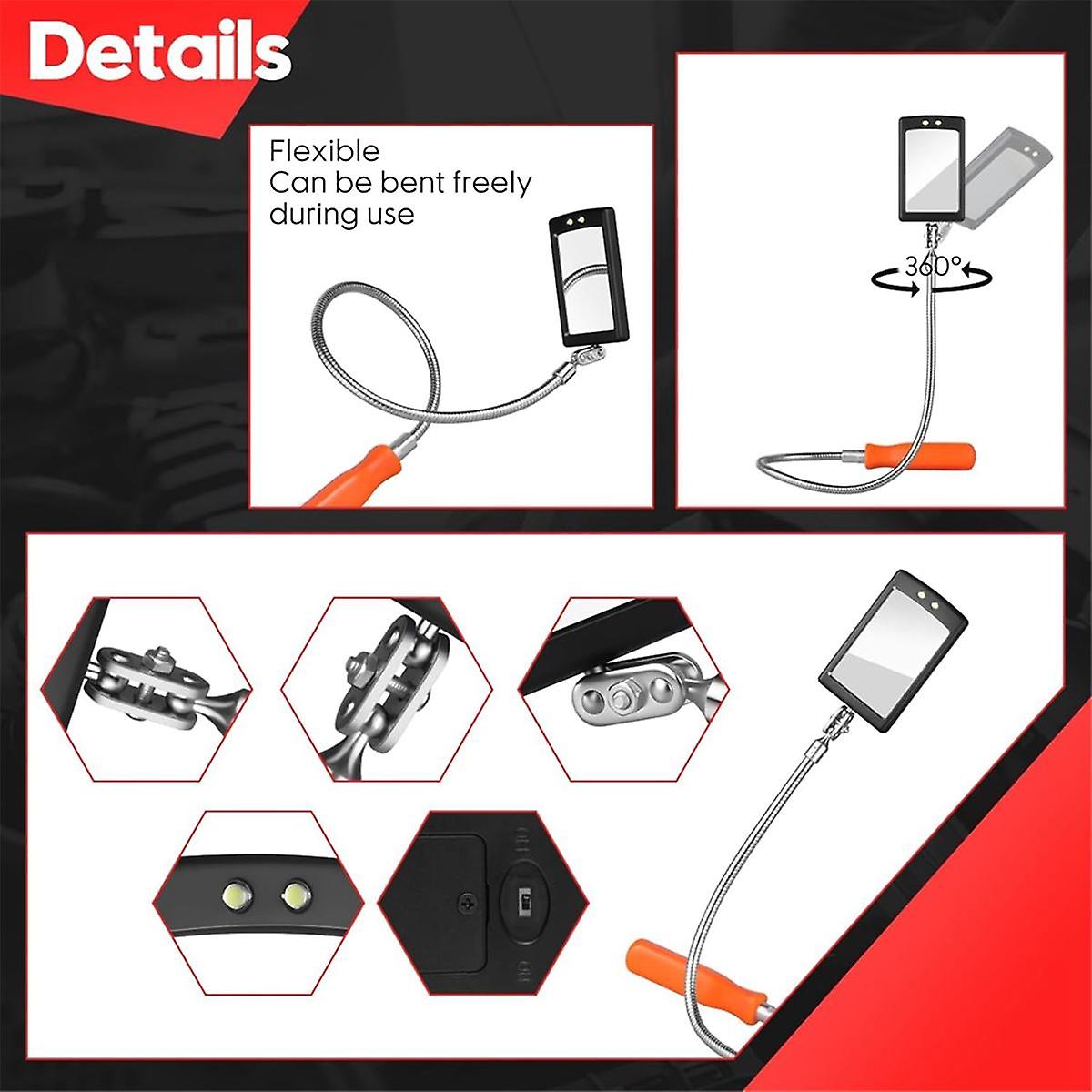 Telescoping Magnetic Pickup Tool Set,Magnet Flashlight with Mechanic ...