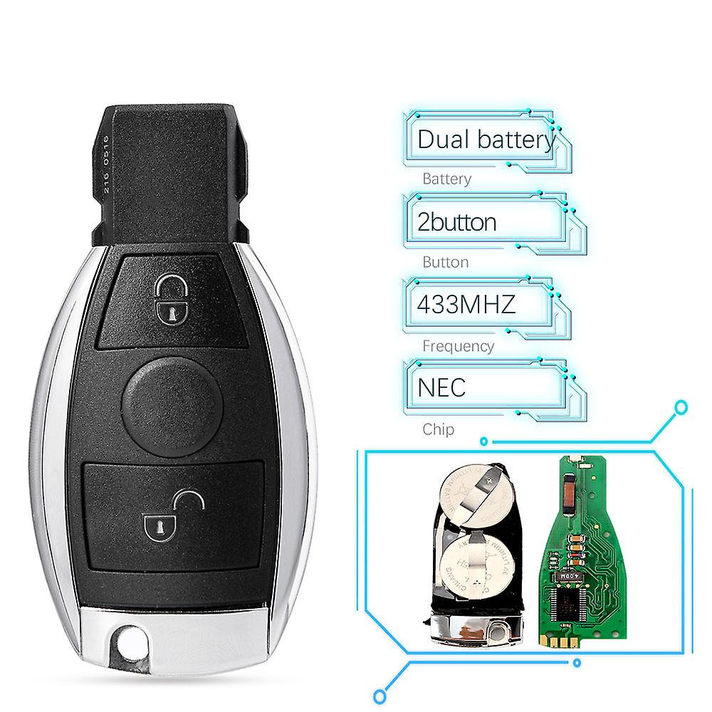 Upgraded 2 Batteries Smart Remote Key Nec & Bga 433 Mhz For Mercedes ...