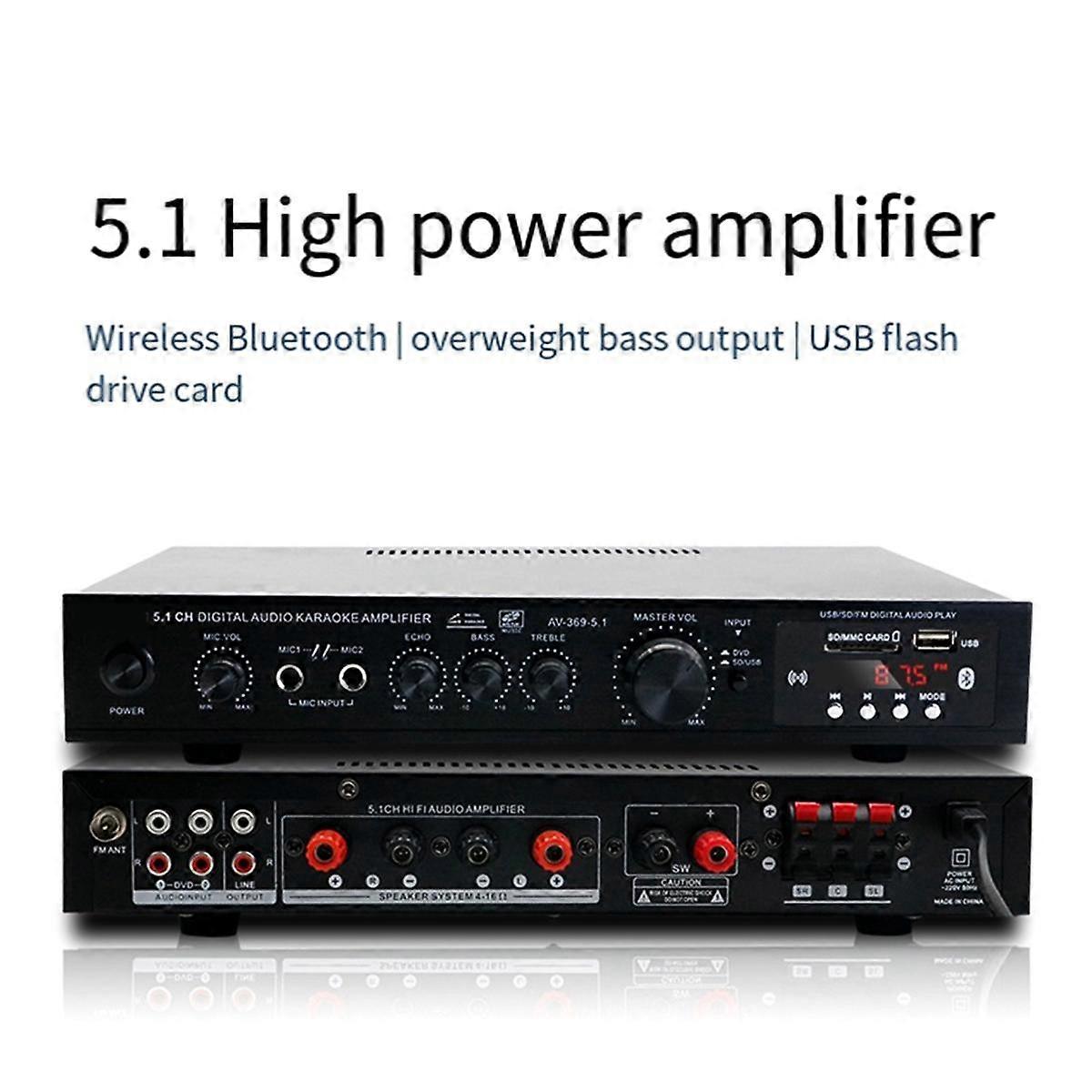 5.1 Channel HIFI Amplifier Subwoofer High Power Stage Home Theater ...