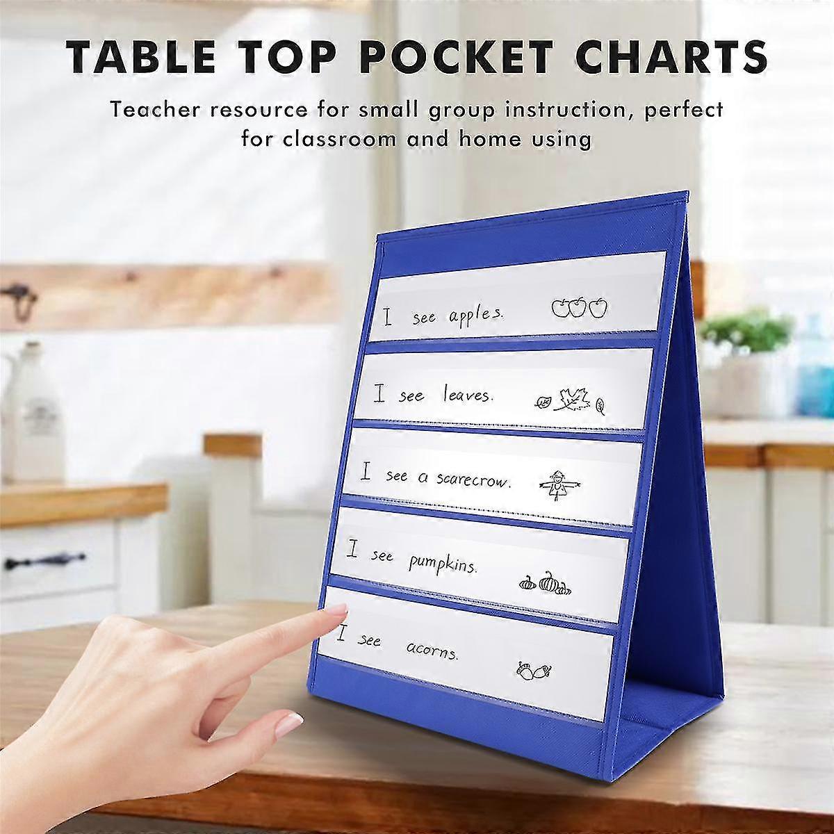 For Desktop Pocket Chart Double-Sided and Self-Standing Mini Pocket ...