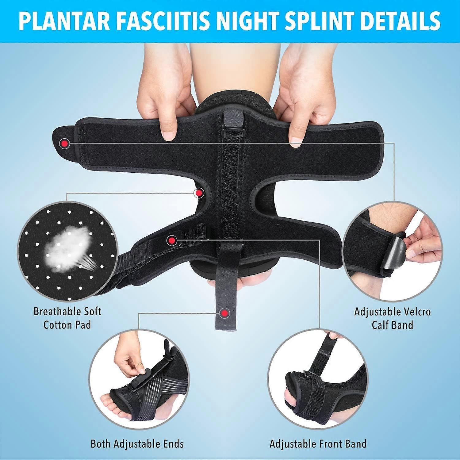 PIAO New Upgraded Black Night Splint for Plantar Fascitis, AiBast ...