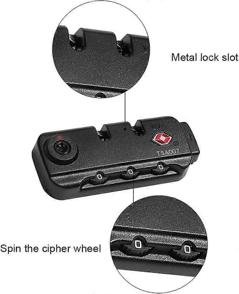 Luggage Locks Travel Locks for Luggage Lock TSA007 Zipper Bags Fixed ...