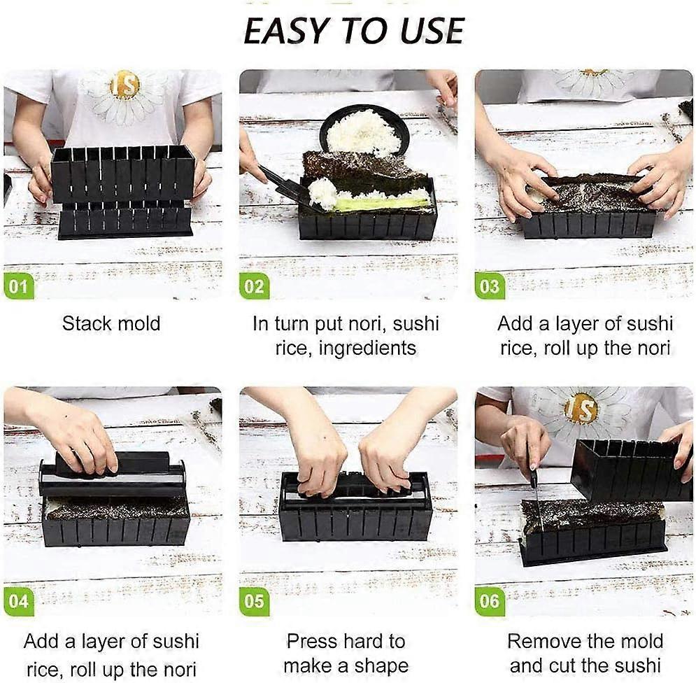 10 Pieces Sushi Making Kit, Sushi Molds, Sushi Rice Roll Mold Shapes ...