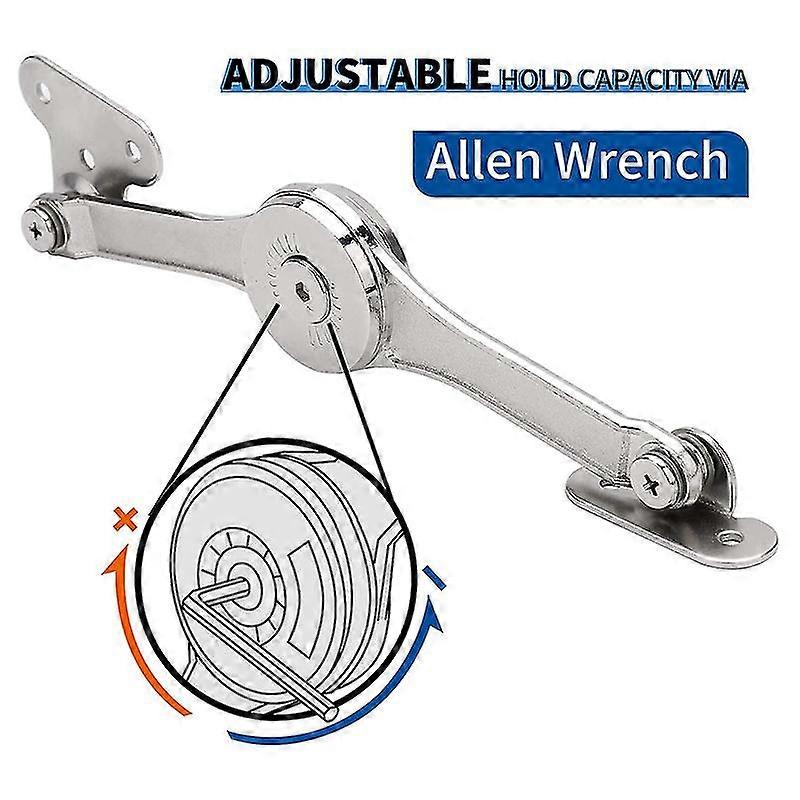 2pcs Heavy Duty Lid Support Hinges Soft Close Folding Lid Stay Hinge ...