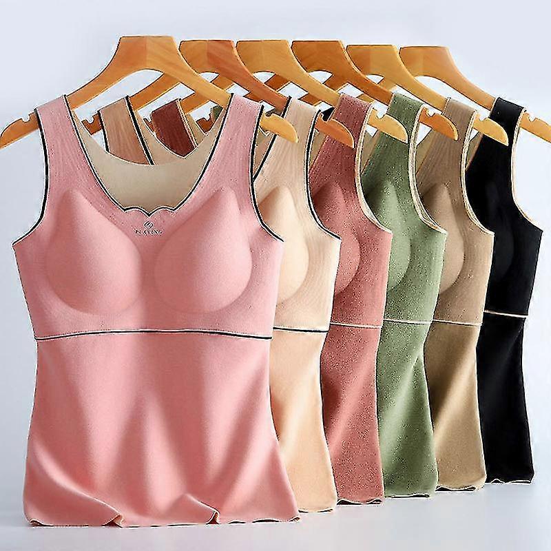 Women's Slim Vest with Built in Bra Elastic Camisole Comfortable ...