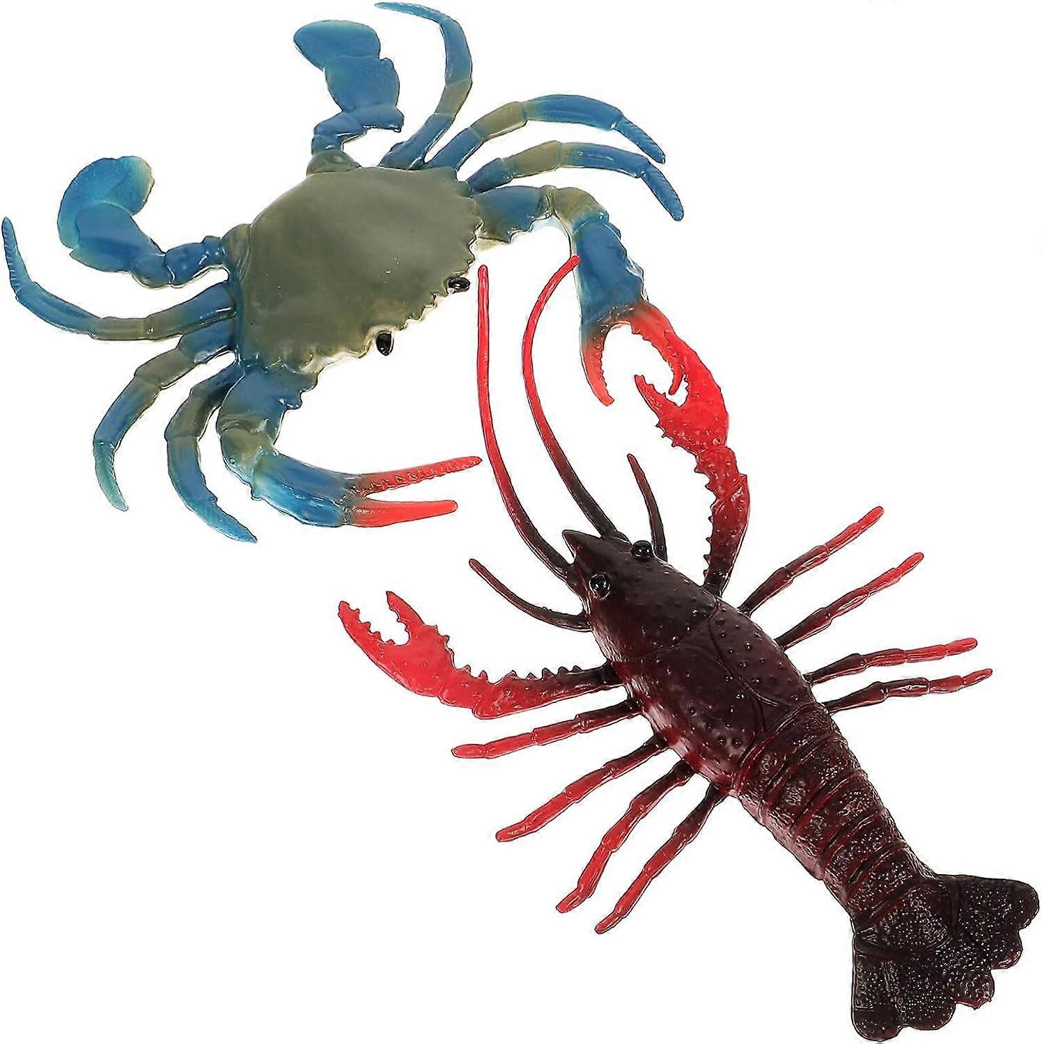 2pcs Plastic Sea Ocean Animal Figurines Fake Large Artificial Lobster ...