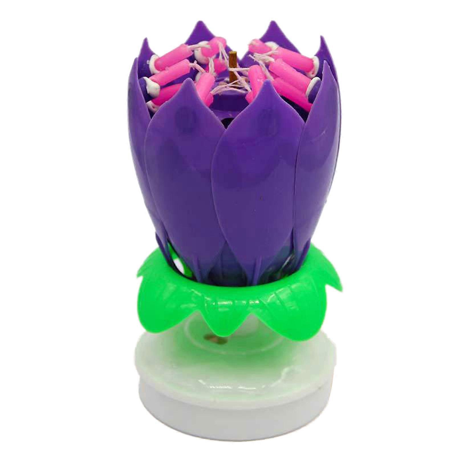 Musical Birthday Candle Magic Lotus Flower Candles Blossom Rotating ...