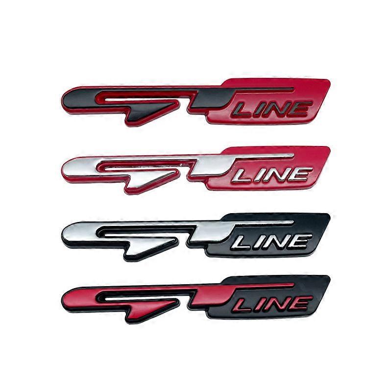 Metal GT Line Car Front Grill Emblem Fender Side Badge Decal Rear ...