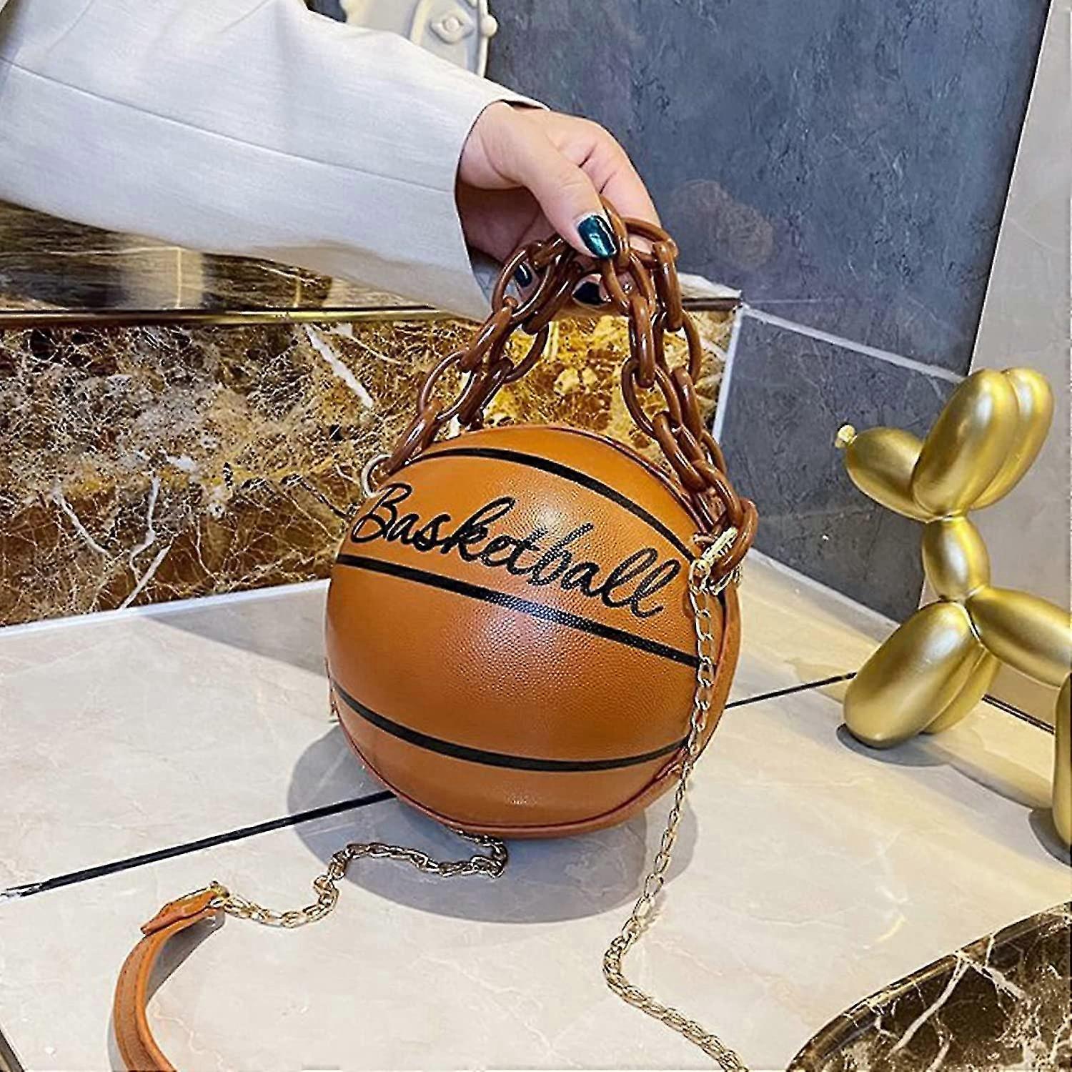Basketball Shaped Crossbody Bag Purse, Women Messenger Tote Handbag ...