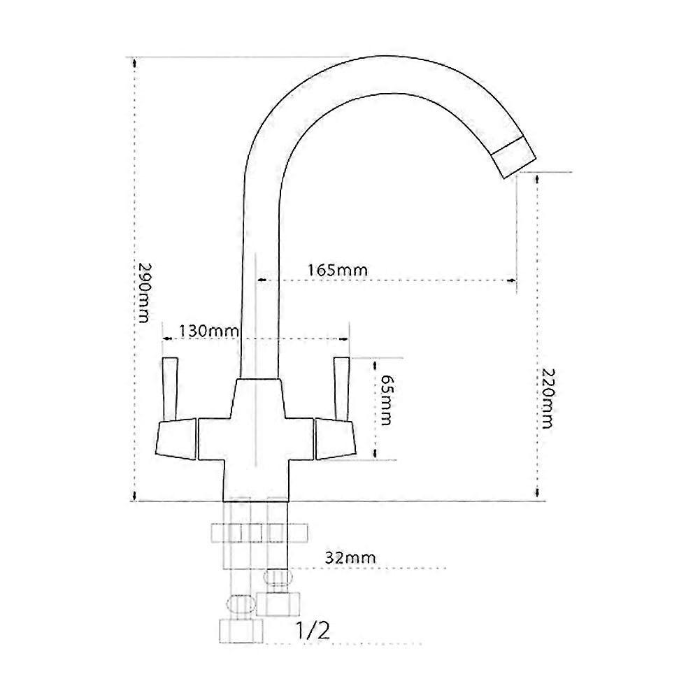 Kitchen Mixer Tap Dual Lever Swivel Spout Chrome Sink Taps Dual Lever ...