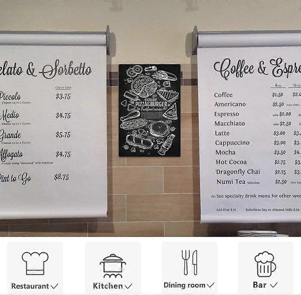 Restaurant Menu Sign, Bar Art Wall Decor, 12x8 Inches Aluminum Metal ...