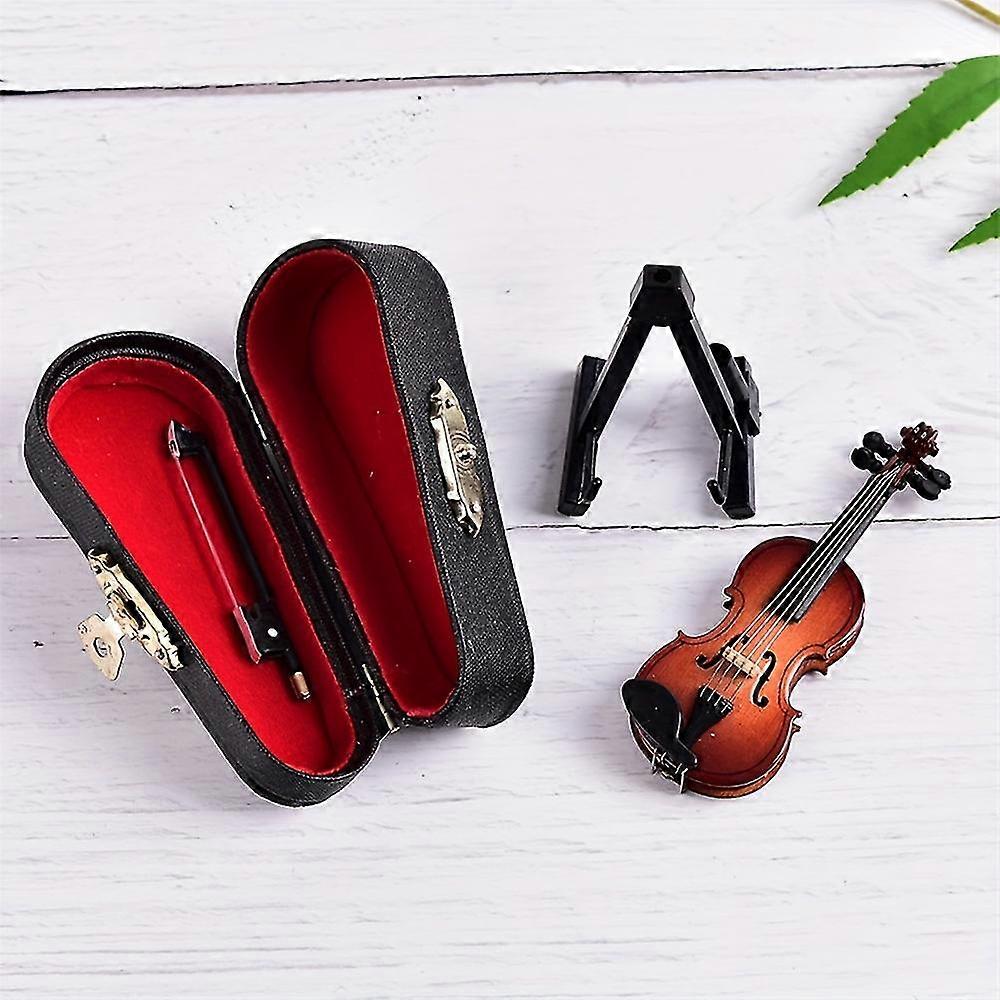 Mini Violin Miniature Musical Instrument Decoration Wooden Model With ...
