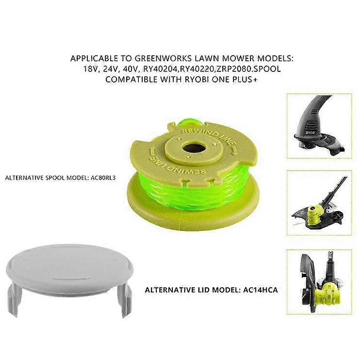4Pcs Spool Caps Compatible For Ryobi One+ 18V 24V 40V Grass Trimmer ...