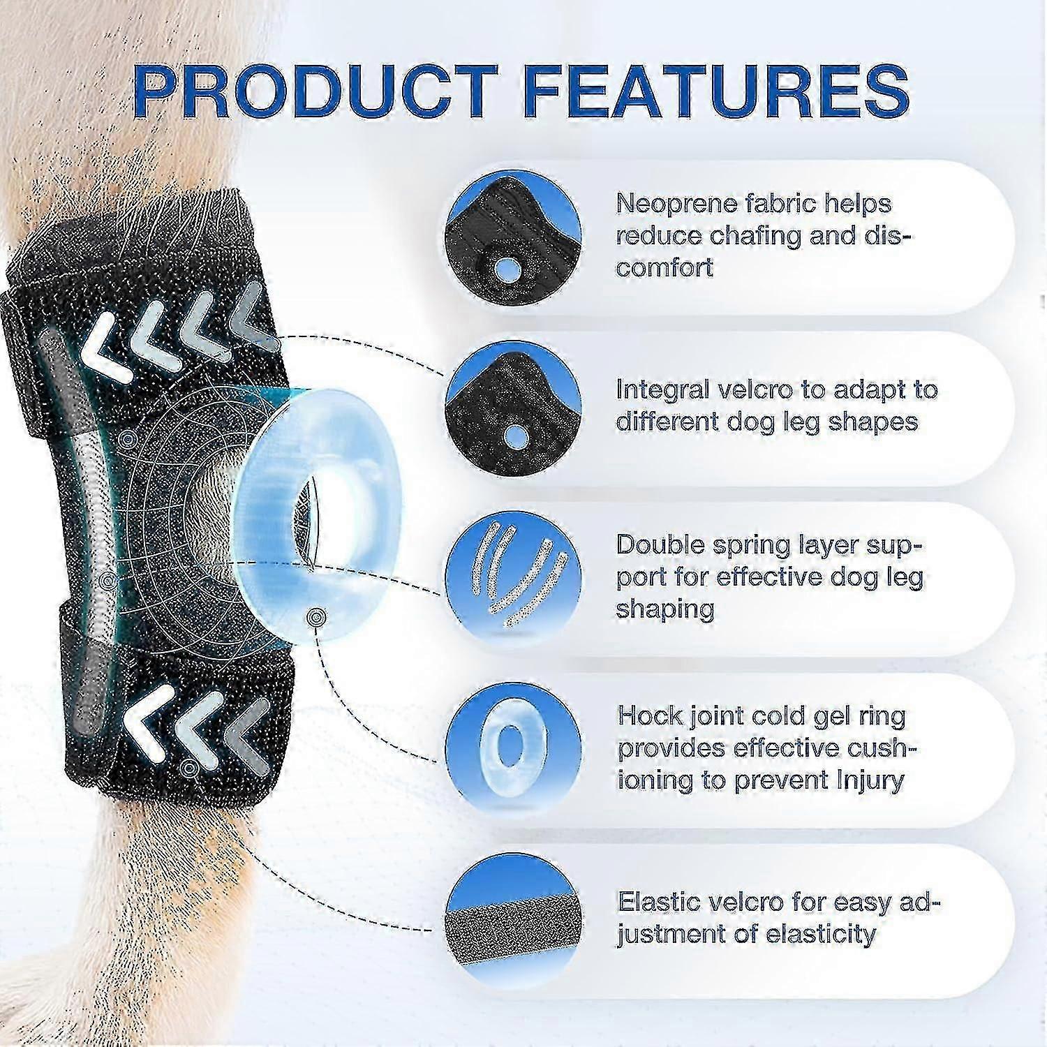 Dog Hind Leg Brace: Hock & Ankle Support for Torn ACL & CCL, Canine ...