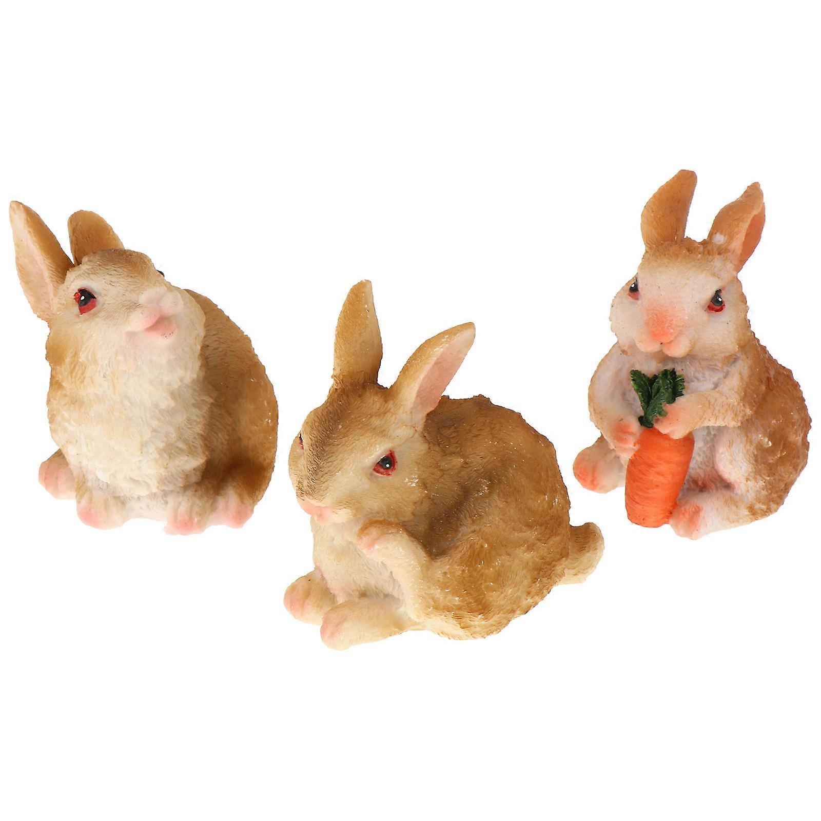 Cute Garden Decor Synthetic Resin Rabbit Ornaments Miniature Garden ...