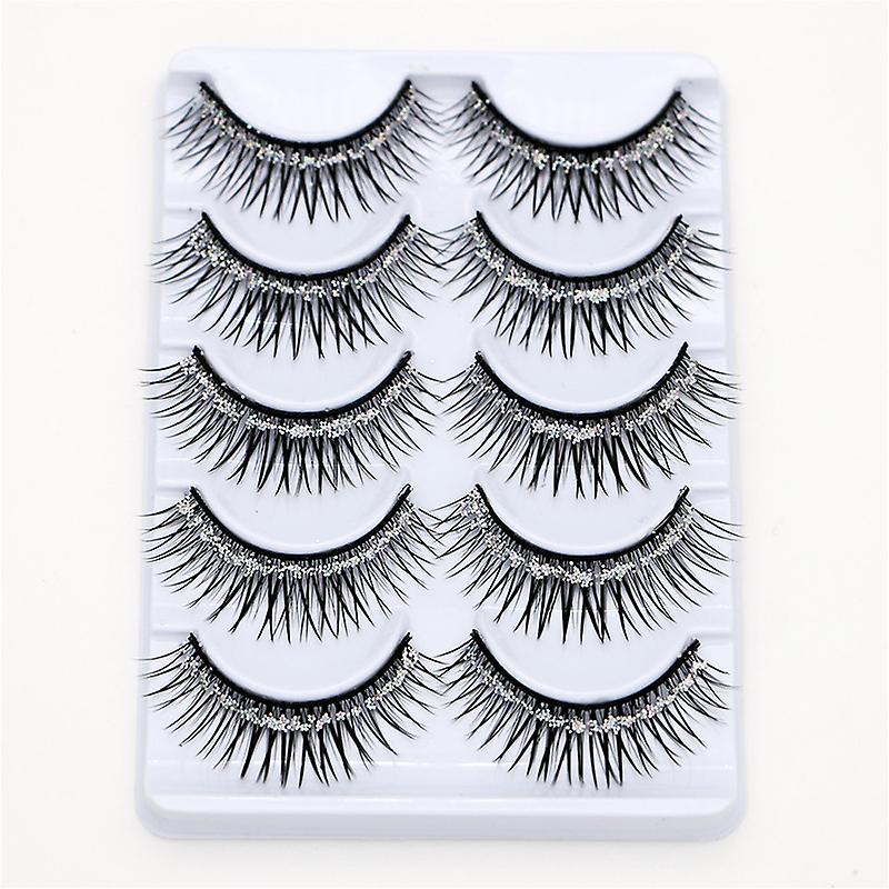 5 Pairs Glittery False Eyelashes With Sequins Long Thick Drama ...