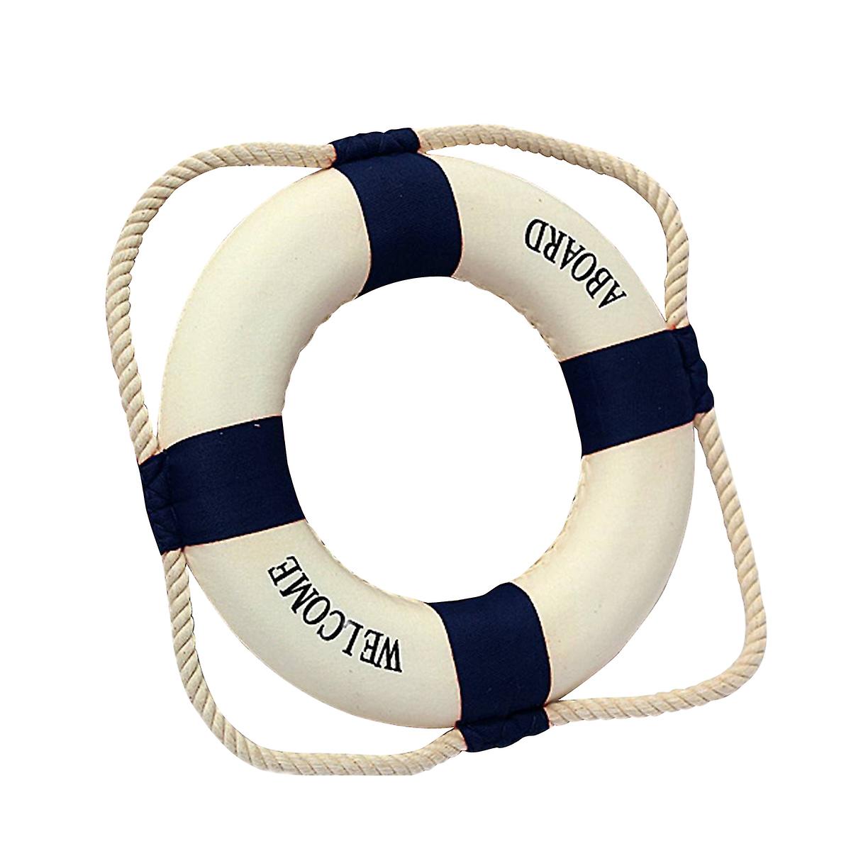 Welcome Aboard Foam Nautical Life Ring Boat Wall Hanging Blue 50cm ...