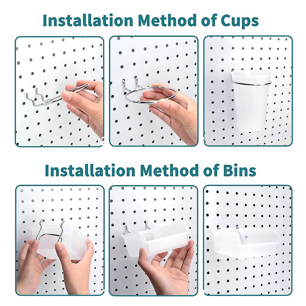 peg board bins peg board cups met haken & loop 12pack, peg board ...