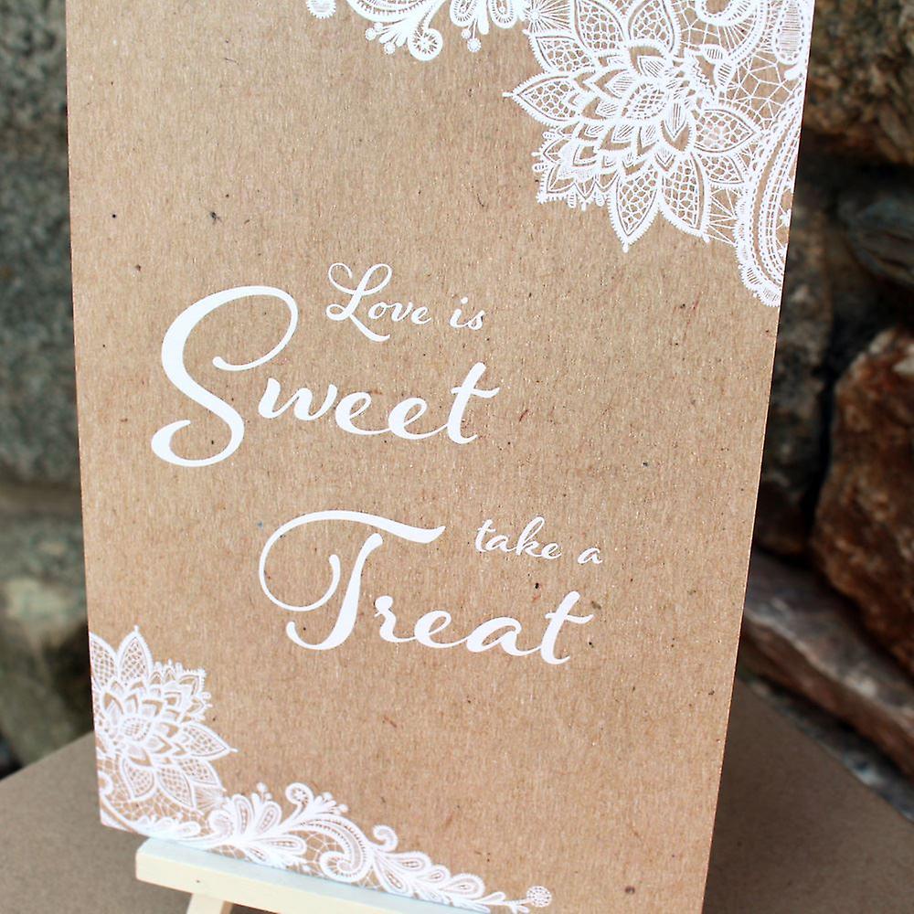 Rustic Wedding Love is Sweet Table Sign | Treat Table Decoration with ...