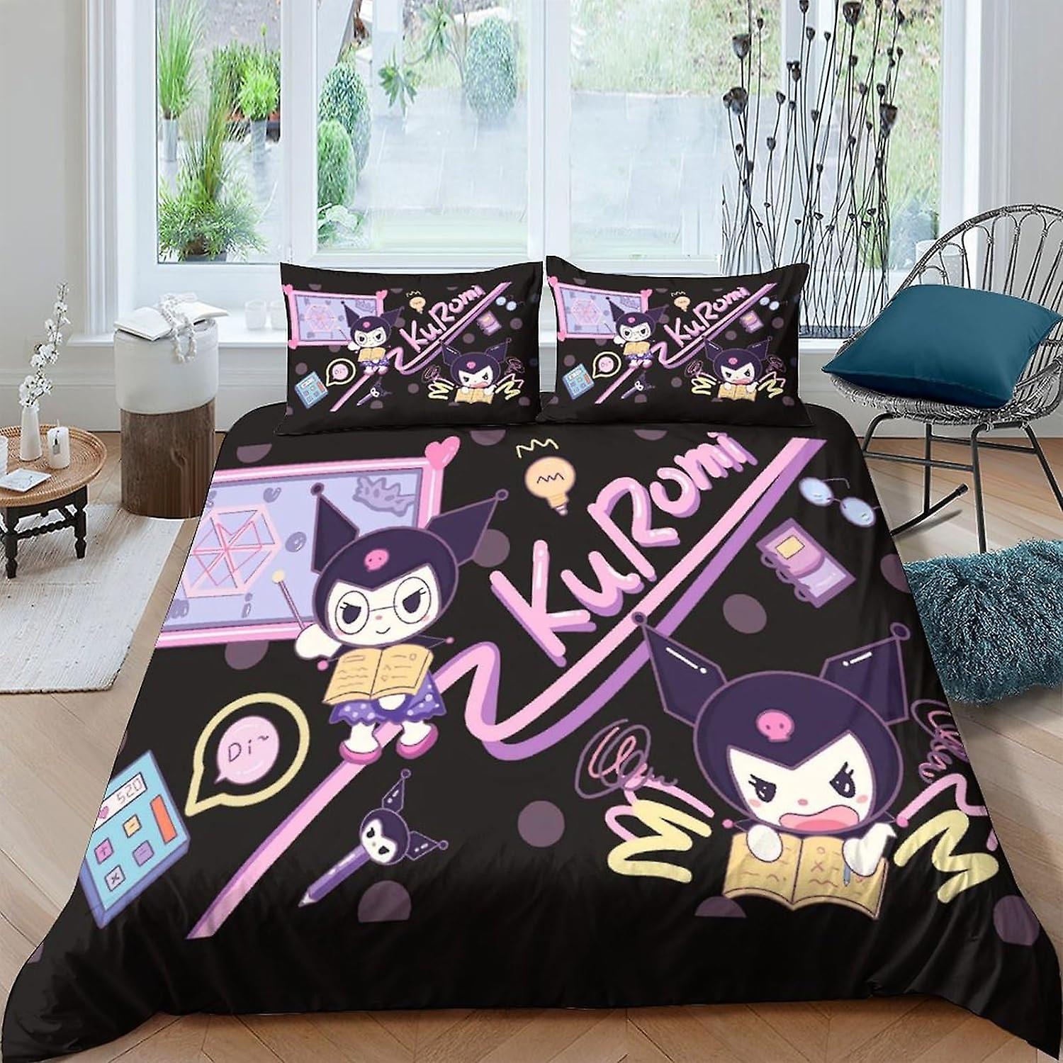 HOUKIG Kuromi 3D Print Anime Characters Quilt Cover for Boys Girls ...