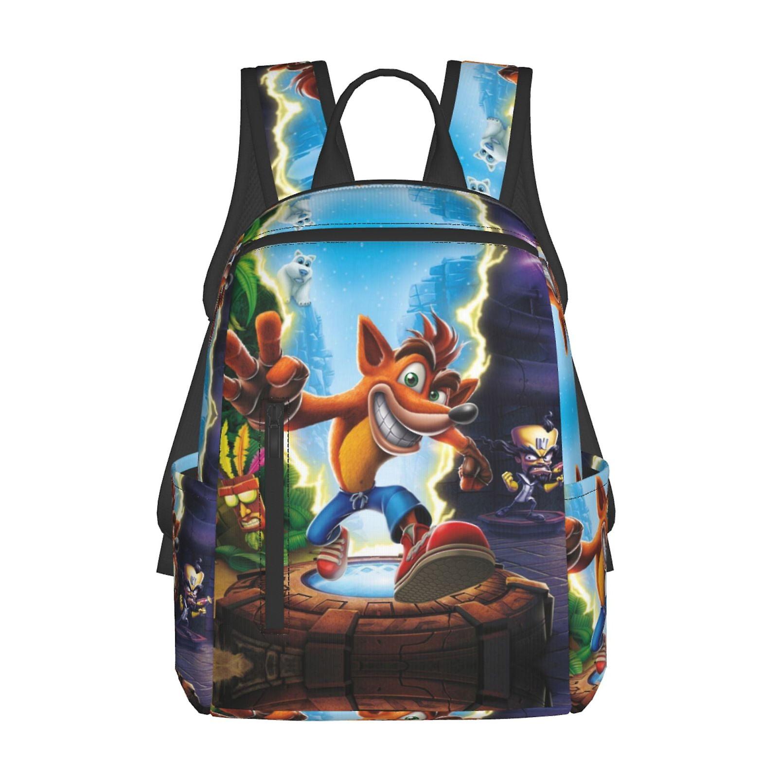 k533 Crash Bandicoot Cartoon Backpack Daypack for Travel Anime Bag ...