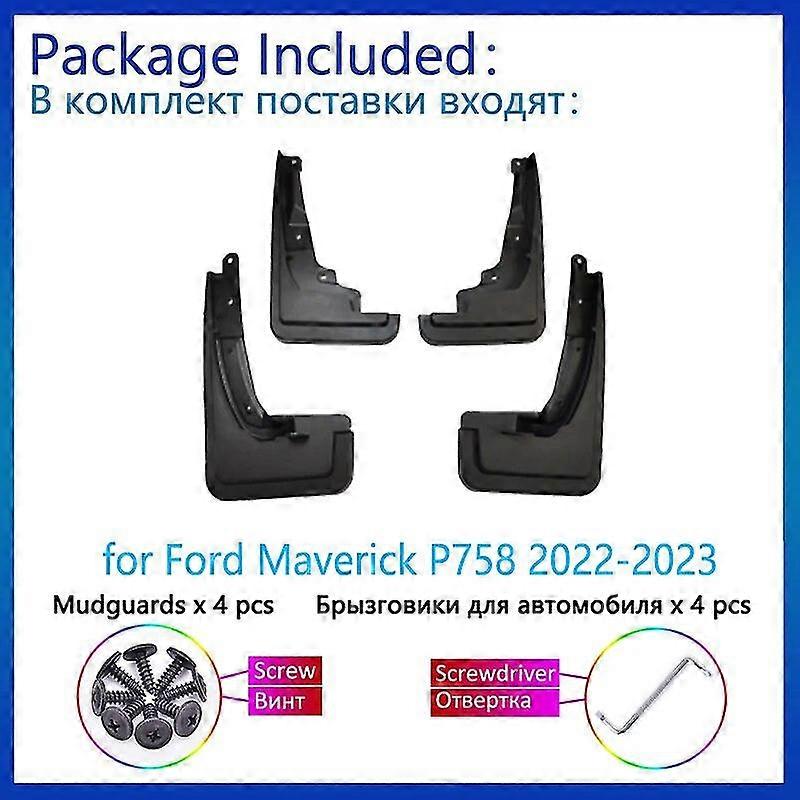 Mudguards For Ford Maverick P758 2022 2023 4pcs Front Rear Flap Wheel ...
